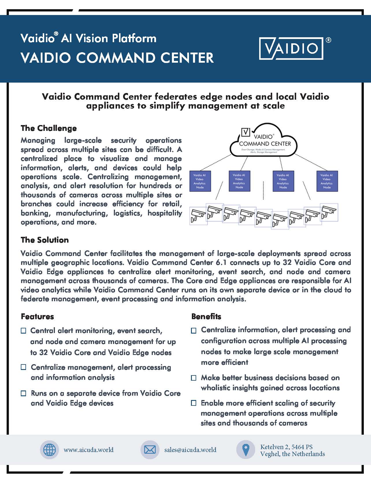 Aicuda Vaidio Command Center Datasheet